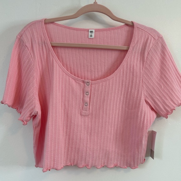 bp | Tops | Nwt Bp Pink Cropped Tee Soft Ribbed Size X | Poshmark
